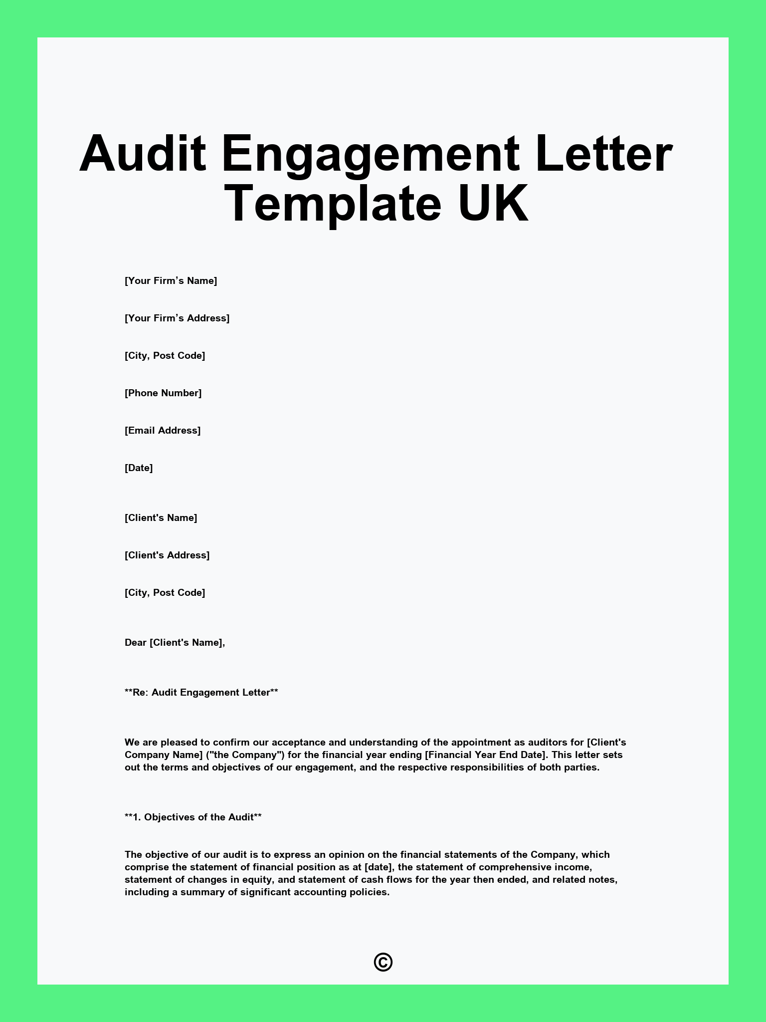 Audit Engagement Letter Template UK