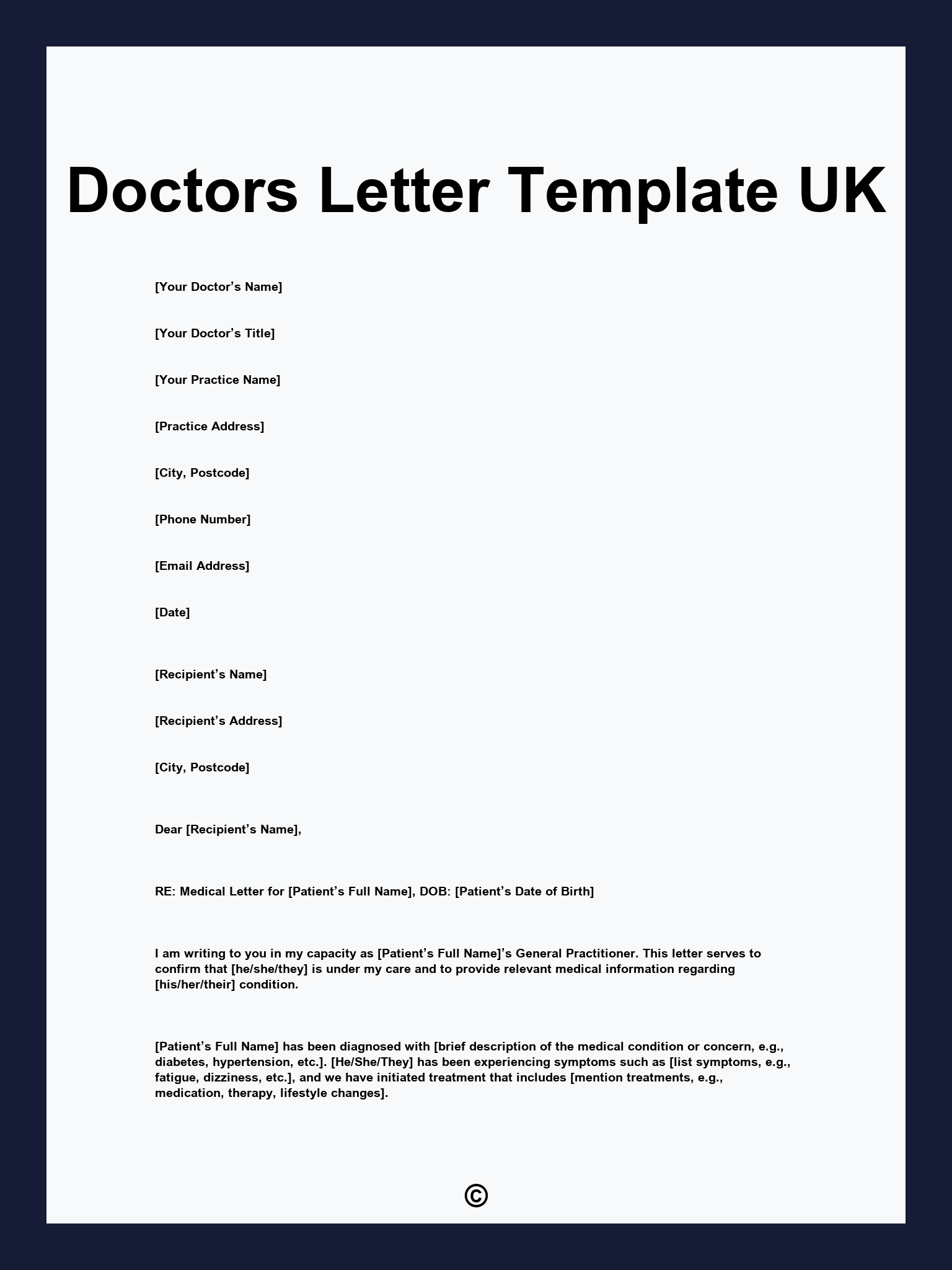 Doctors Letter Template UK