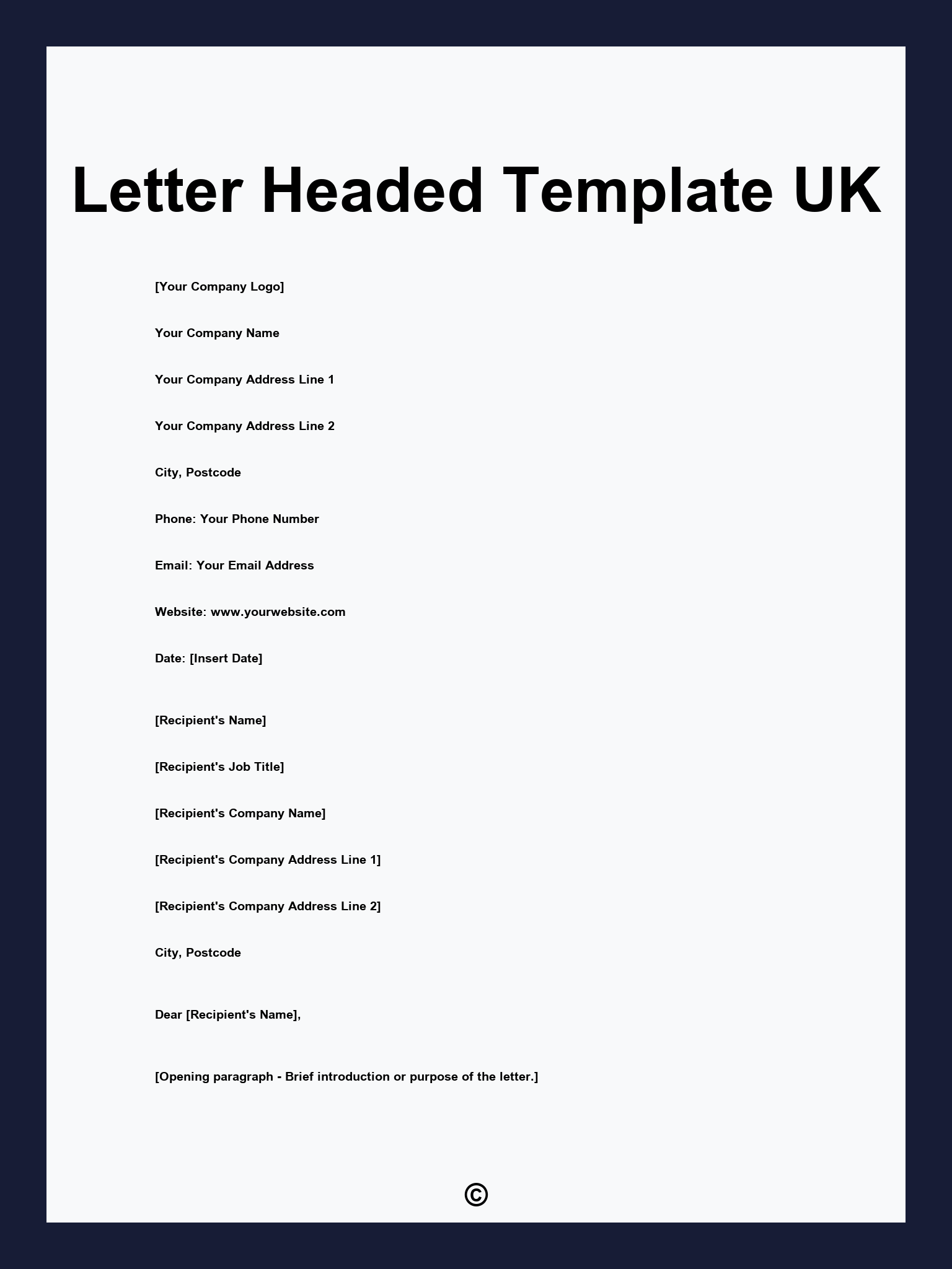 Letter Headed Template UK